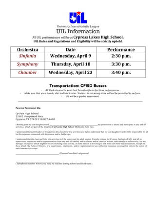 Uil permission slip | PDF