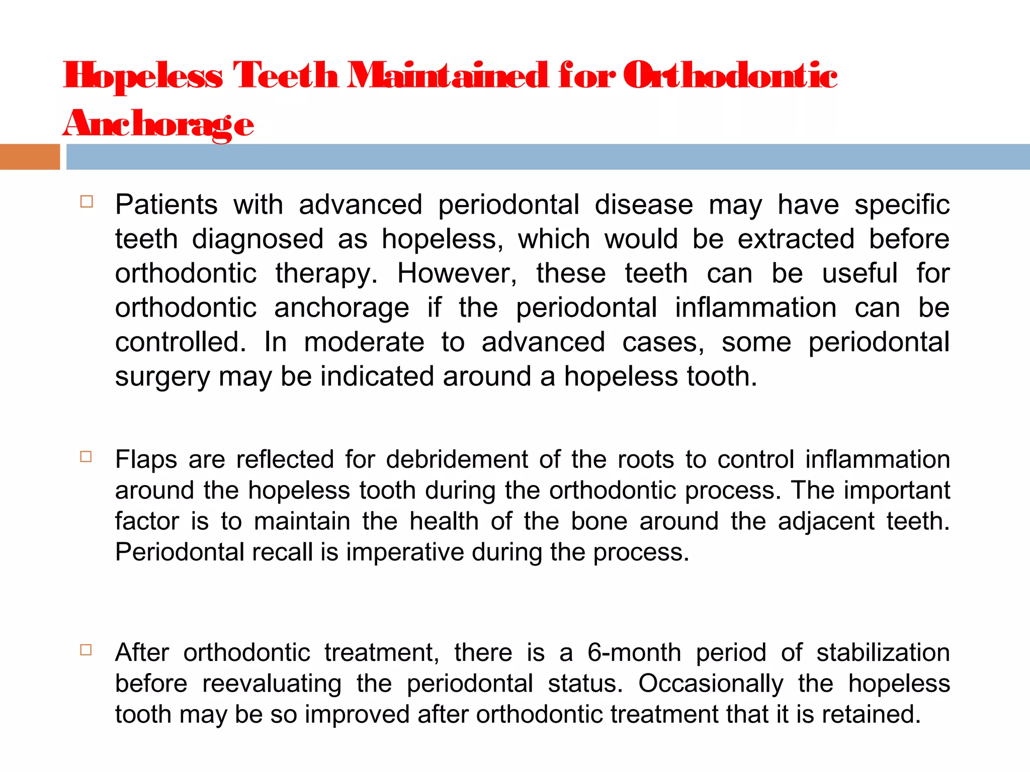 Adjunctive role of Orthodontic Therapy in Periodontology | PPT