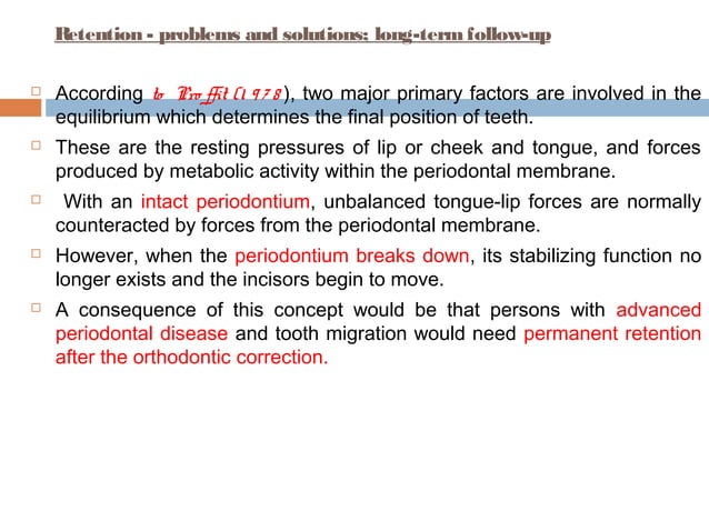 Adjunctive role of Orthodontic Therapy in Periodontology | PPT