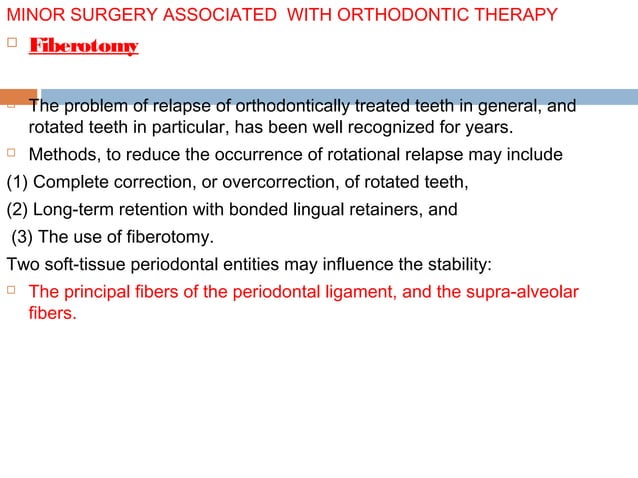 Adjunctive role of Orthodontic Therapy in Periodontology | PPT