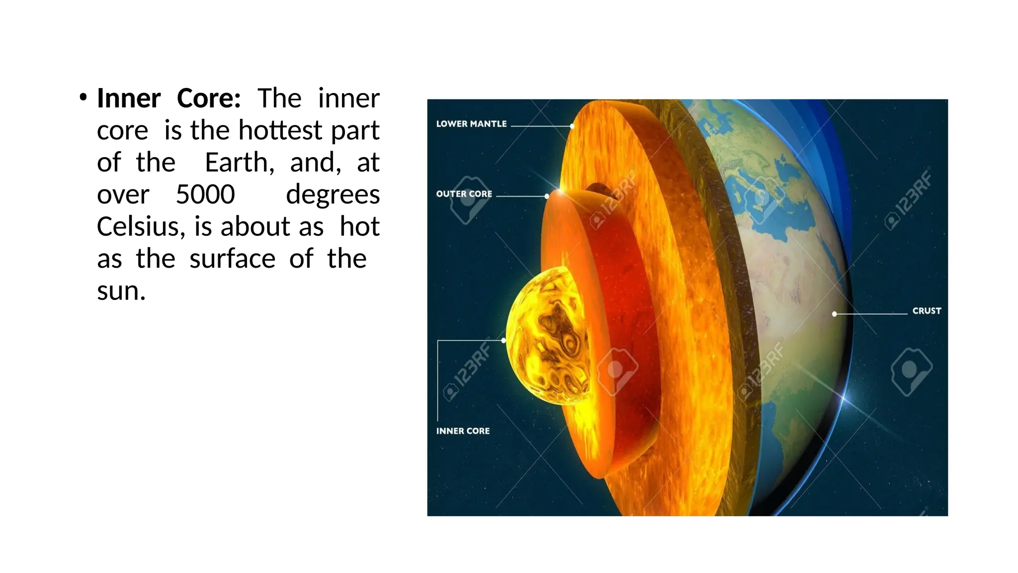 Inner layers of the The Earth presentation for 3rd grade | PPTX