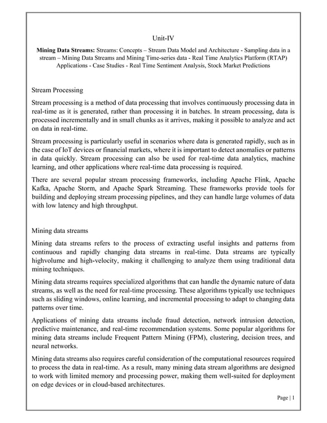 Uint-4 Mining Data Stream.pdf | Cloud Computing | Internet