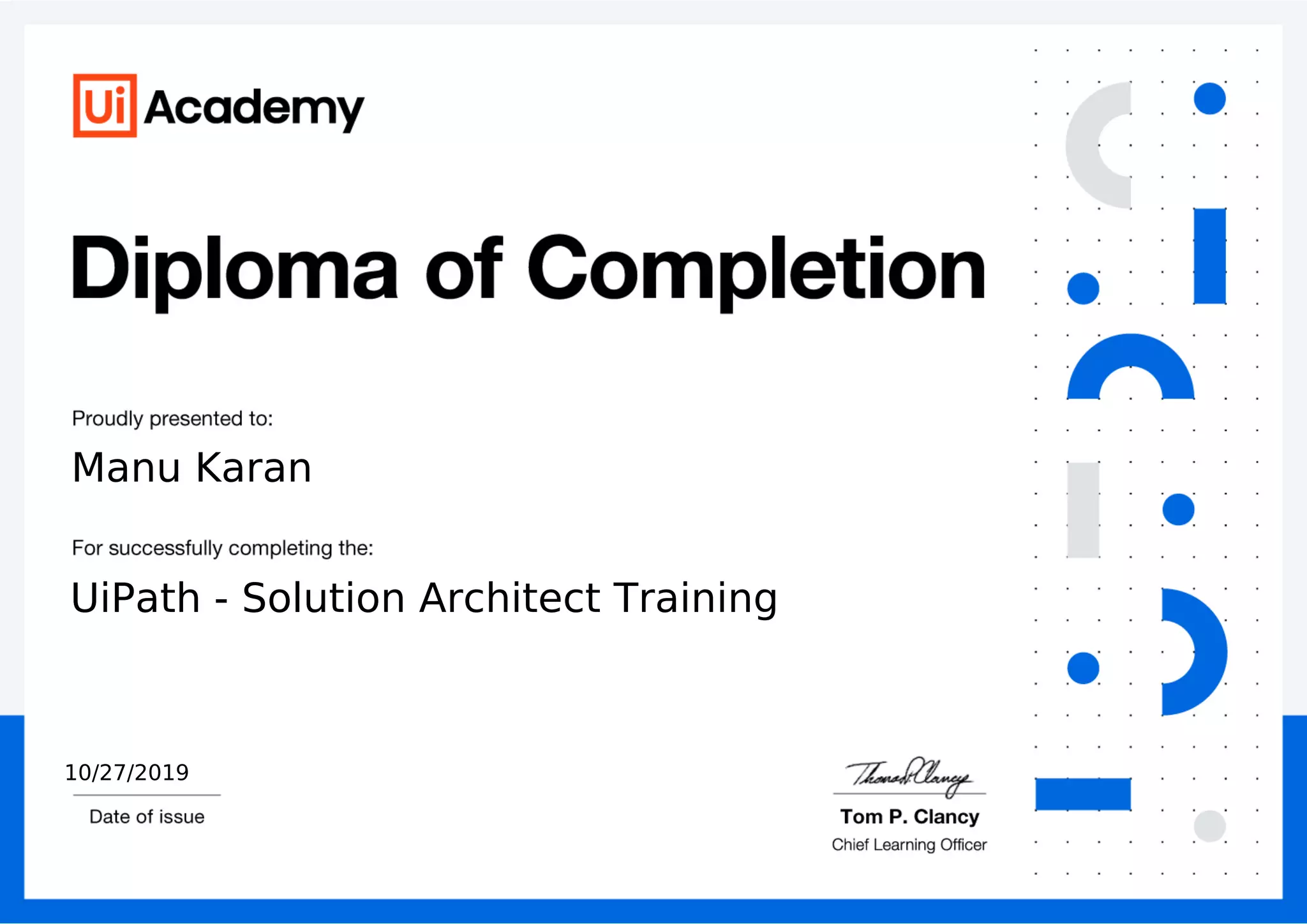 UiPath - Certifications and Diplomas - Manu Karan | PPT