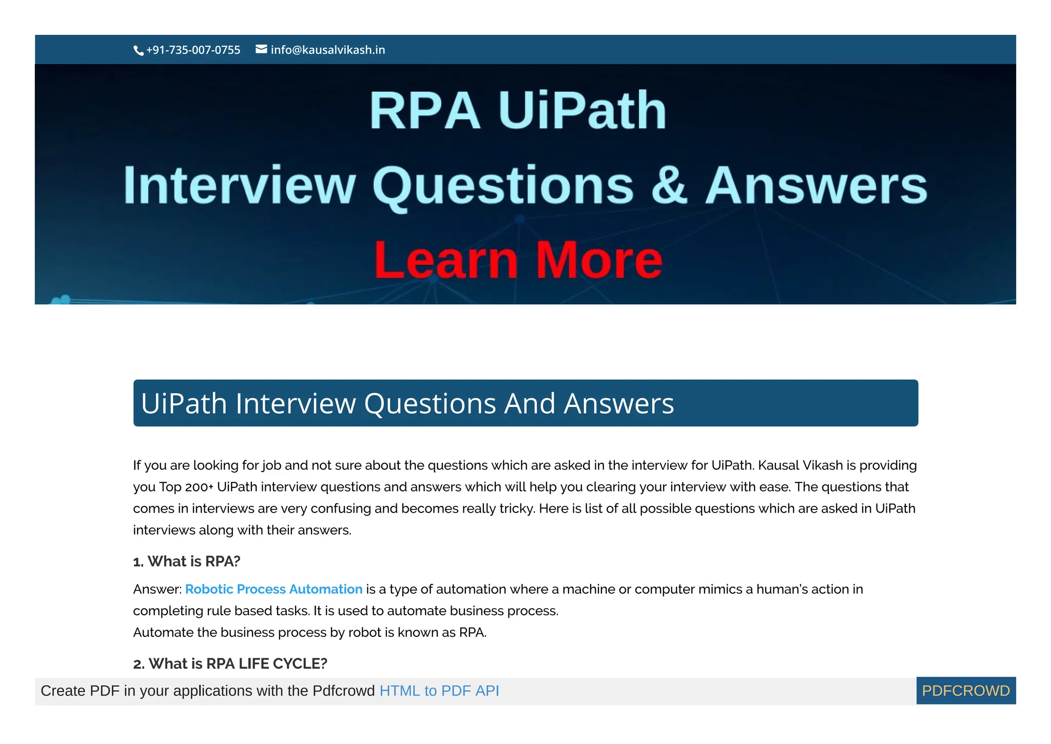 uipath-interview-questions.pdf it was productive | PDF
