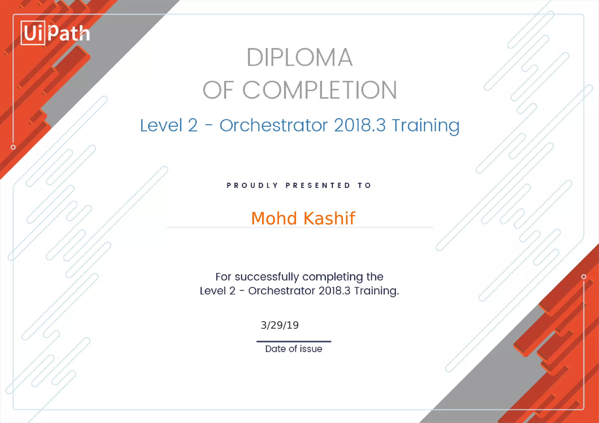 UiPath - Level 2 Certification - Mohd Kashif | PPT