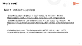 UiPath Automation Developer Associate Training Series 2025 - Session 2 | PPTX