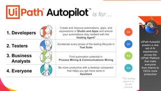 UiPath Agentic automation with Autopilot for everyone + new features ...
