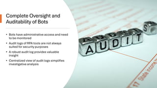 Efficiencies in RPA with UiPath and CyberArk Technologies - Session 2 | PPT