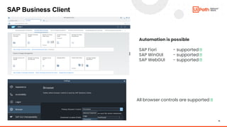 Automate SAP S/4 HANA business processes across all user interfaces | PPT
