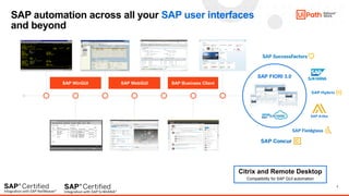 Automate SAP S/4 HANA business processes across all user interfaces | PPT