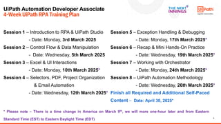 UiPath Automation Developer Associate Training Series 2025 - Session 1 | PDF