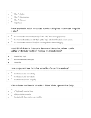 Ui path certificate question set 1 | DOCX
