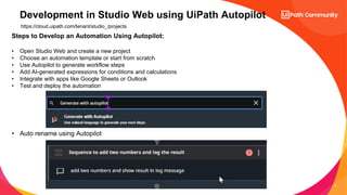 UiPath NY AI Series: Session 4: UiPath AutoPilot for Developers using ...