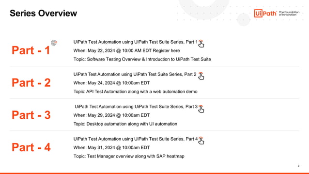 UiPath Test Automation using UiPath Test Suite series, part 1 | PDF