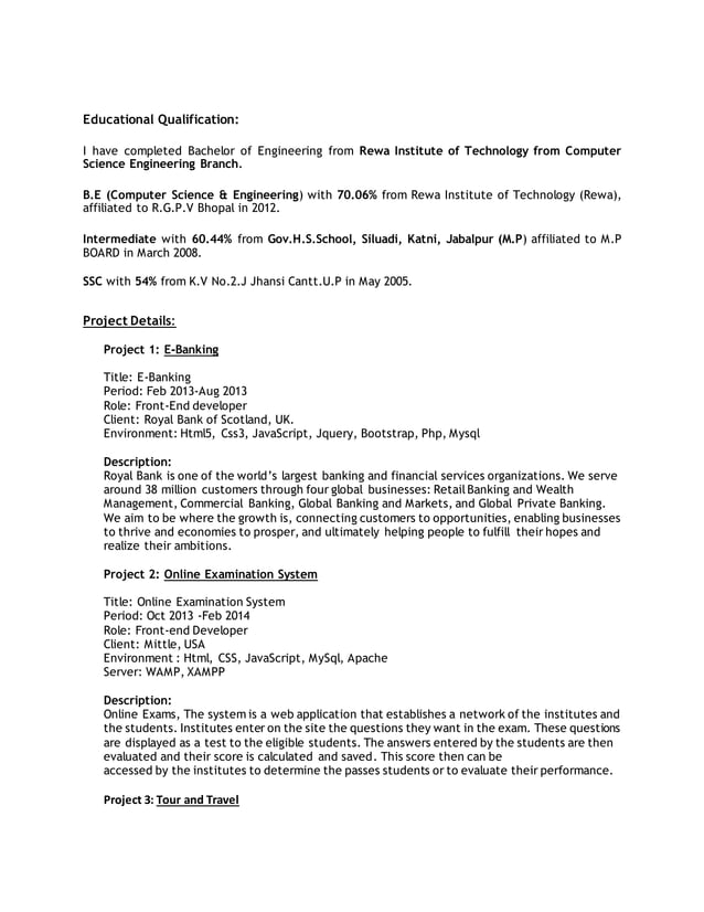 CV 5 years exp. in UI Front End Developer | DOCX