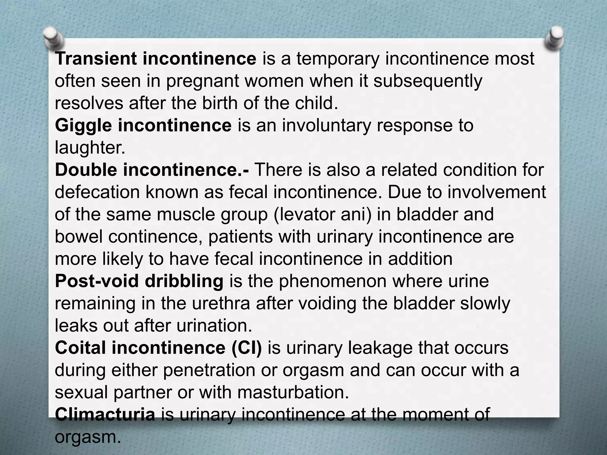 Uirinary incontinence / Bladder Incontinence | PPTX