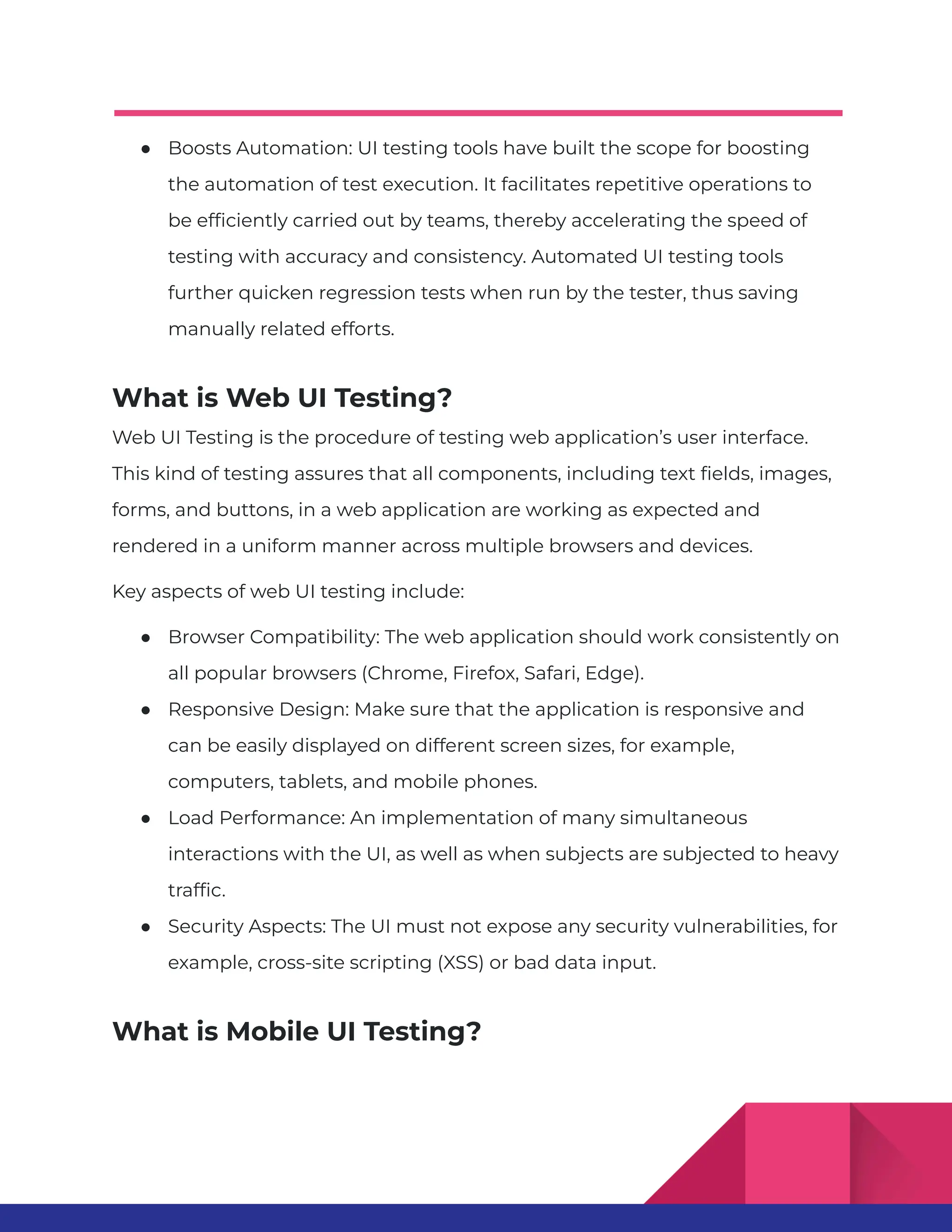 UI Testing: A Complete Guide With Techniques, Tools, & Best Practices | PDF