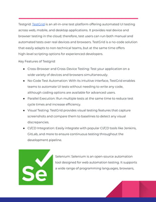UI Testing: A Complete Guide With Techniques, Tools, & Best Practices | PDF
