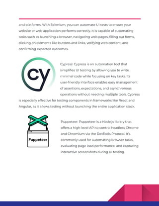 UI Testing: A Complete Guide With Techniques, Tools, & Best Practices | PDF