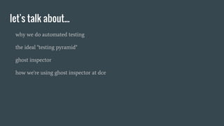 Ui Testing with Ghost Inspector | PPTX | Web Development | Internet