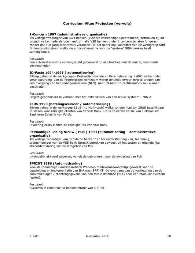 Uitgebreid Cv P Palm | PDF