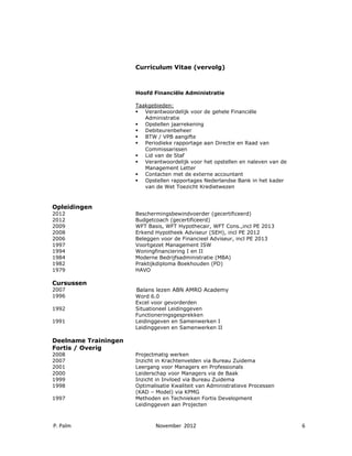 Uitgebreid Cv P Palm | PDF