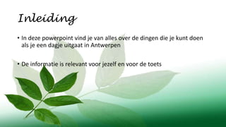 Uitjes in antwerpen | PPT