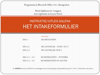 Uitleg instructie-intakeformulier | PPT