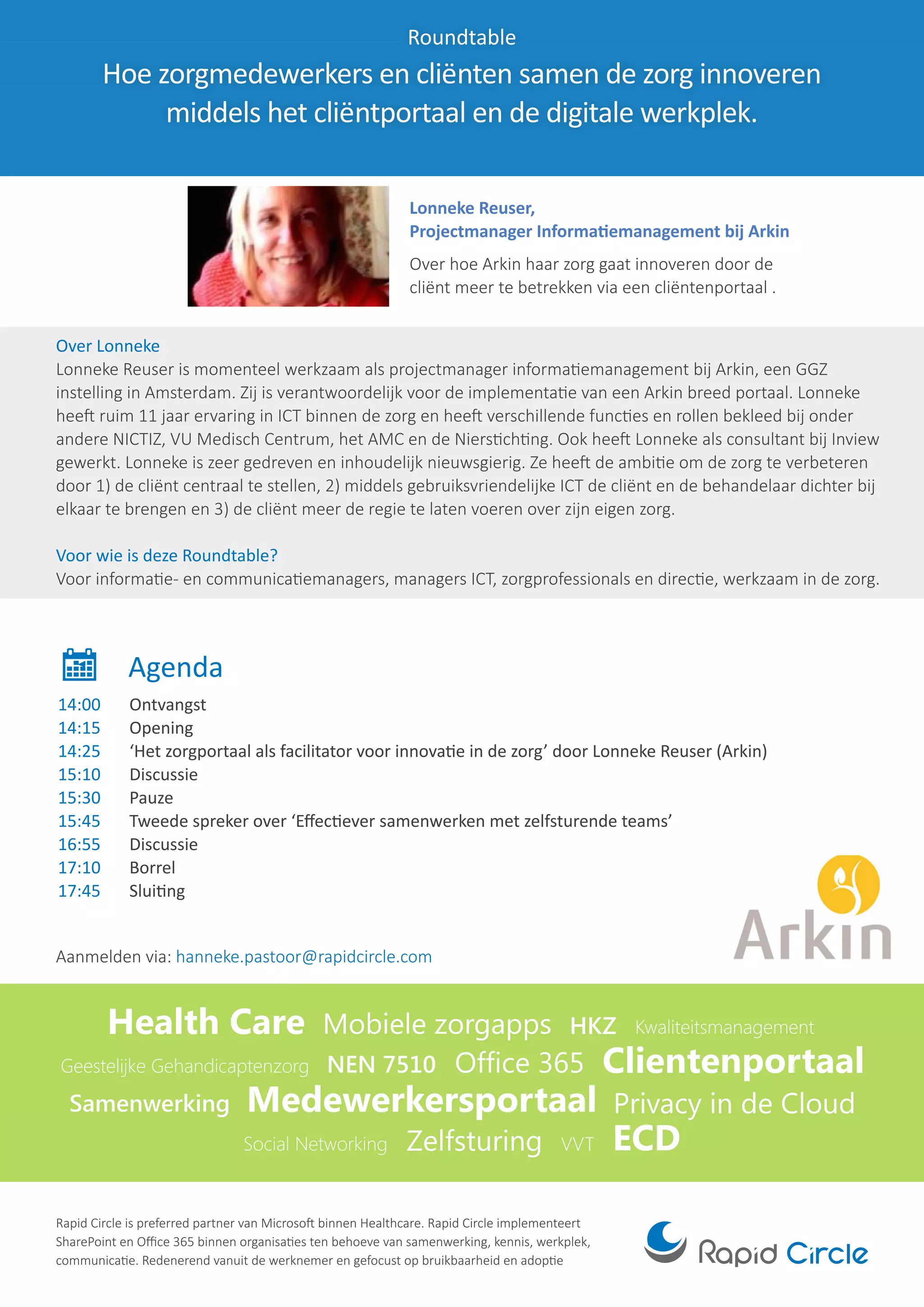 Uitnodiging Roundtable Zorg | 21 augustus | Hoe zorgmedewerkers en ...