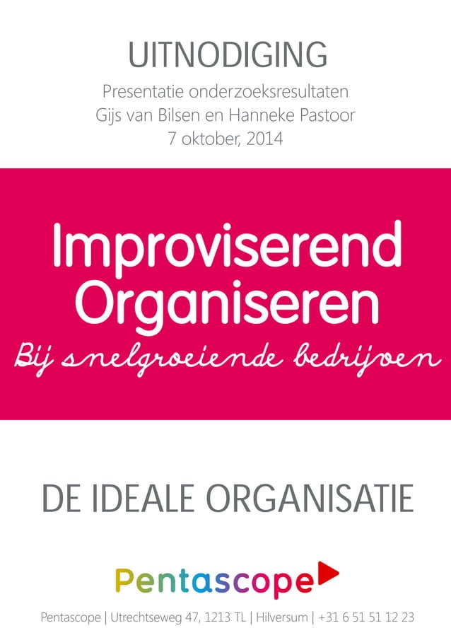 Uitnodiging | Presentatie Onderzoeksgegevens | Improviserend ...