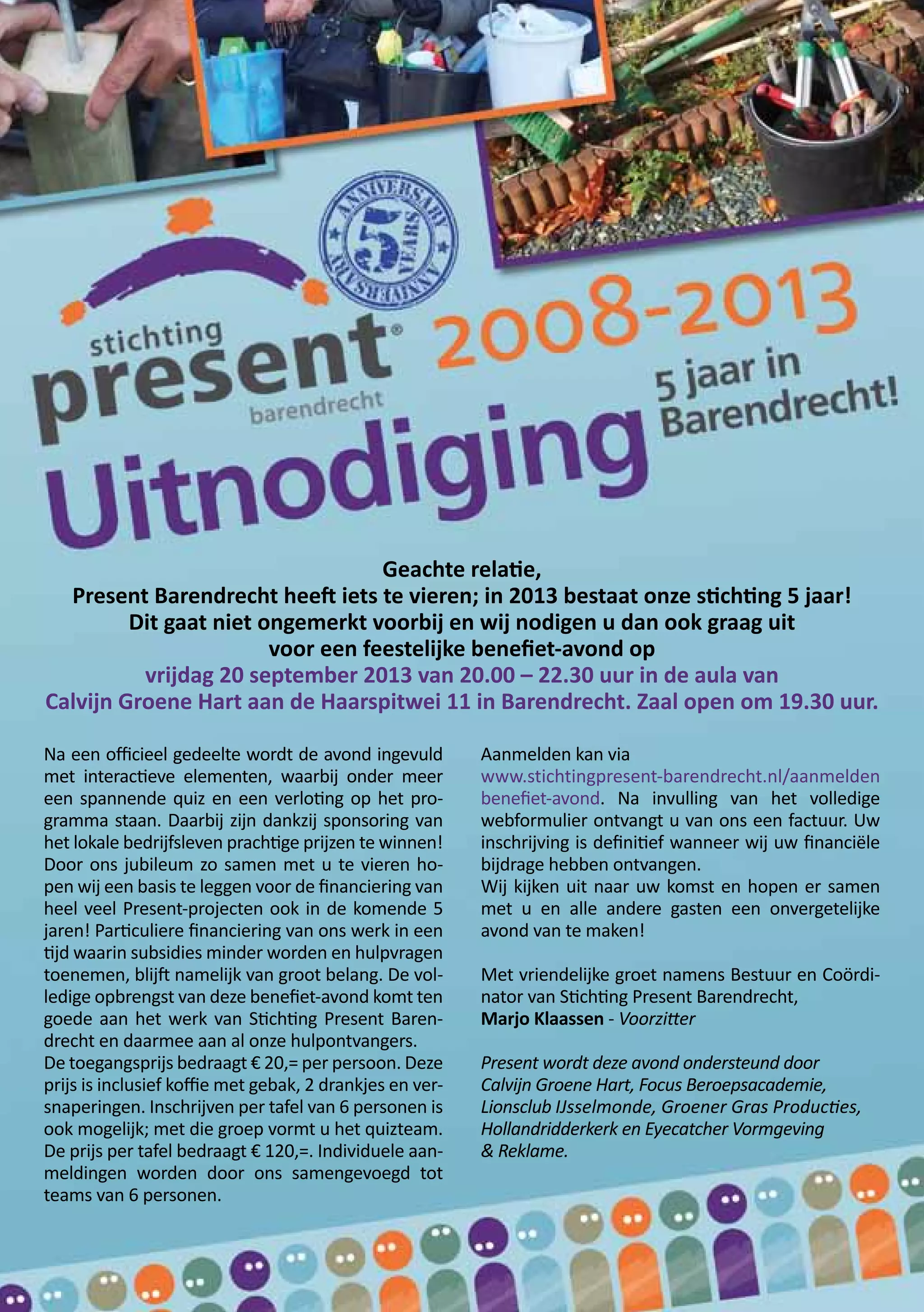Uitnodiging benefiet avond stichting present barendrecht - 20 september ...