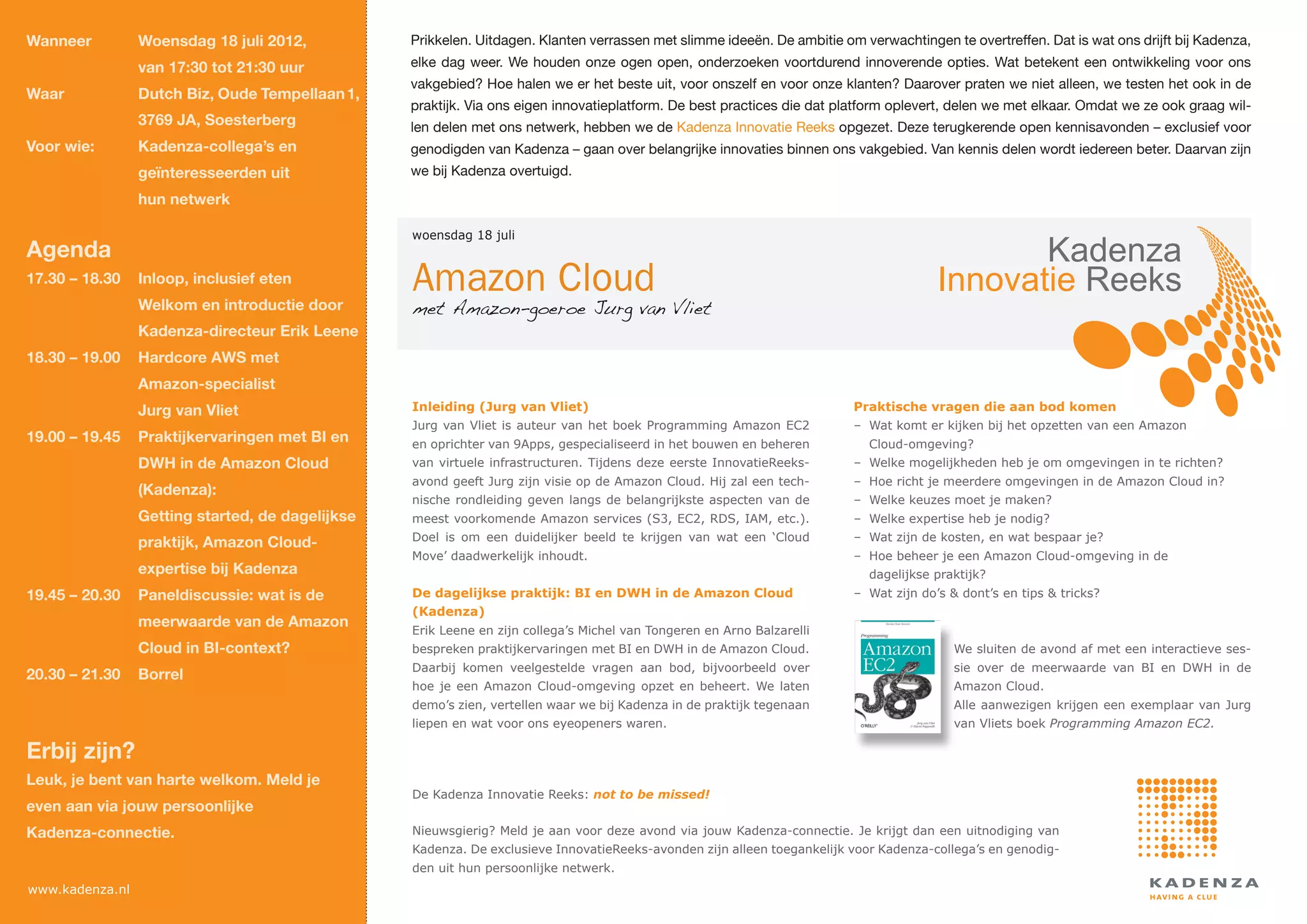Uitnodiging Kadenza Innovatie Reeks | PDF