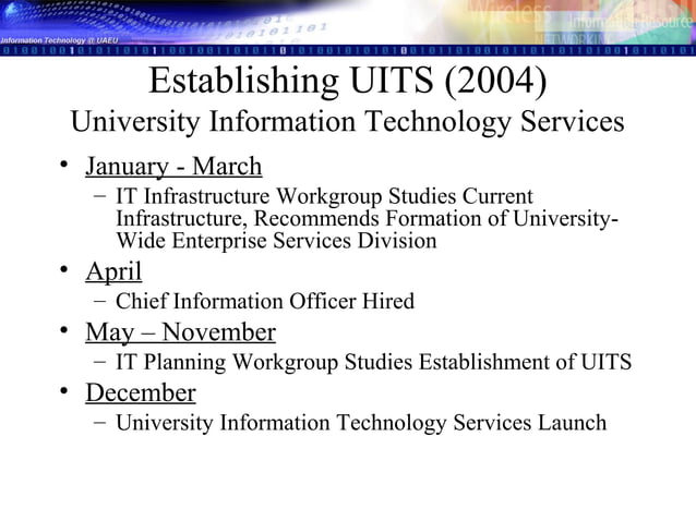 UITS Overview Presentation (2004) | PPT