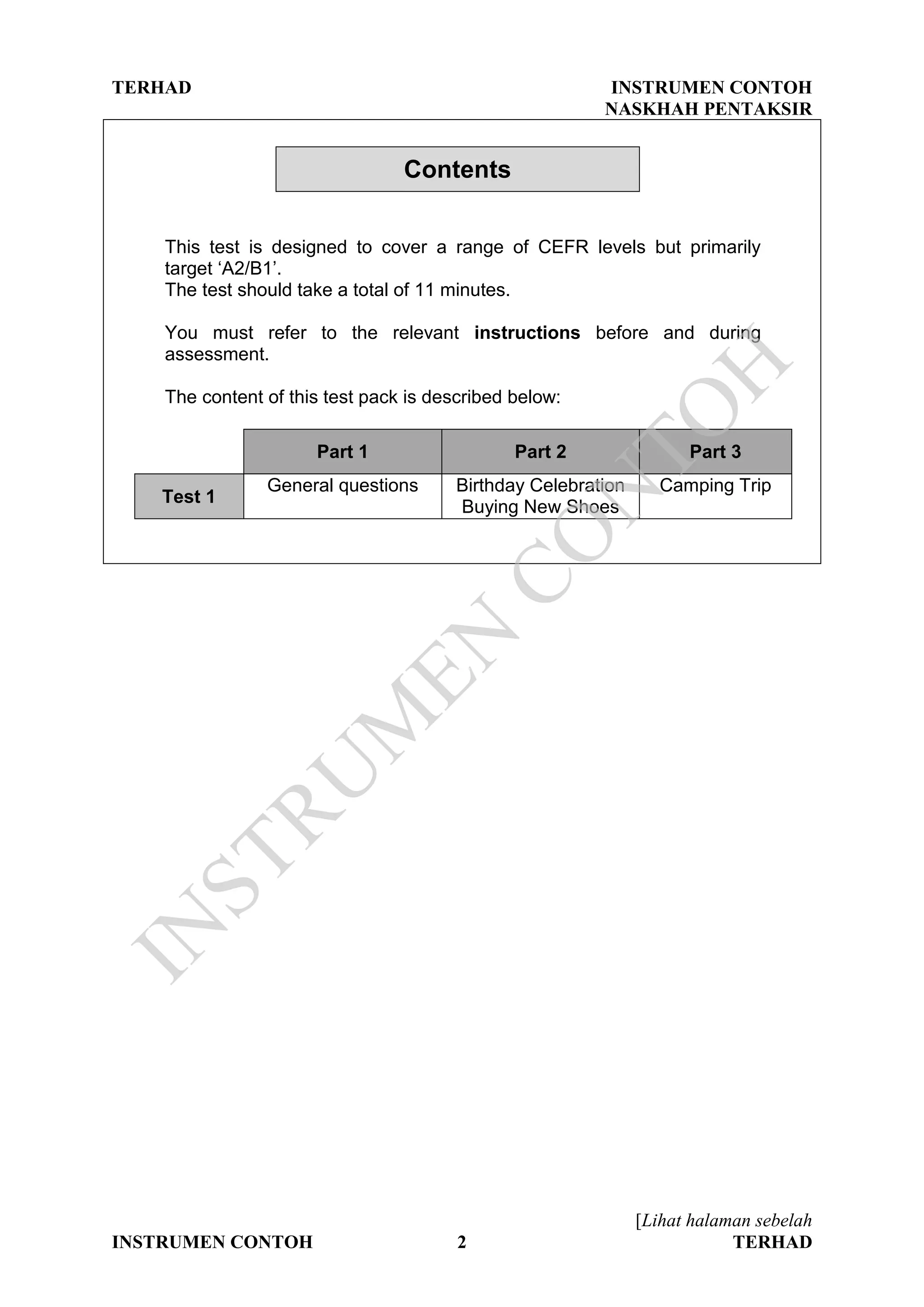 Pt3 speaking sample test examiner booklet | PDF