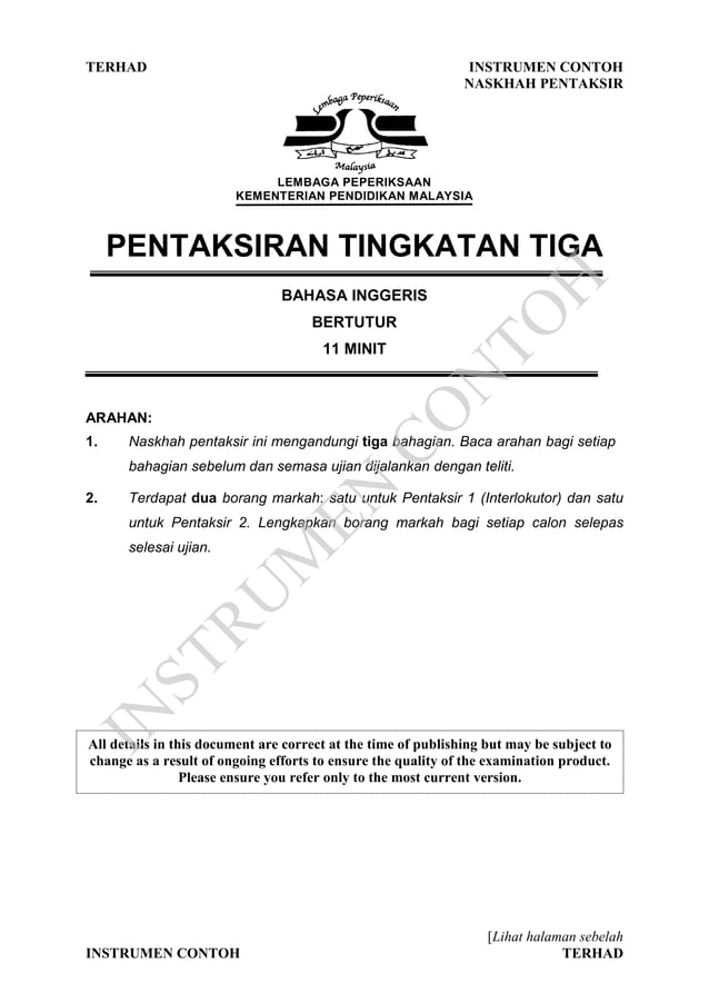 Pt3 speaking sample test examiner booklet | PDF | Resume Writing and ...