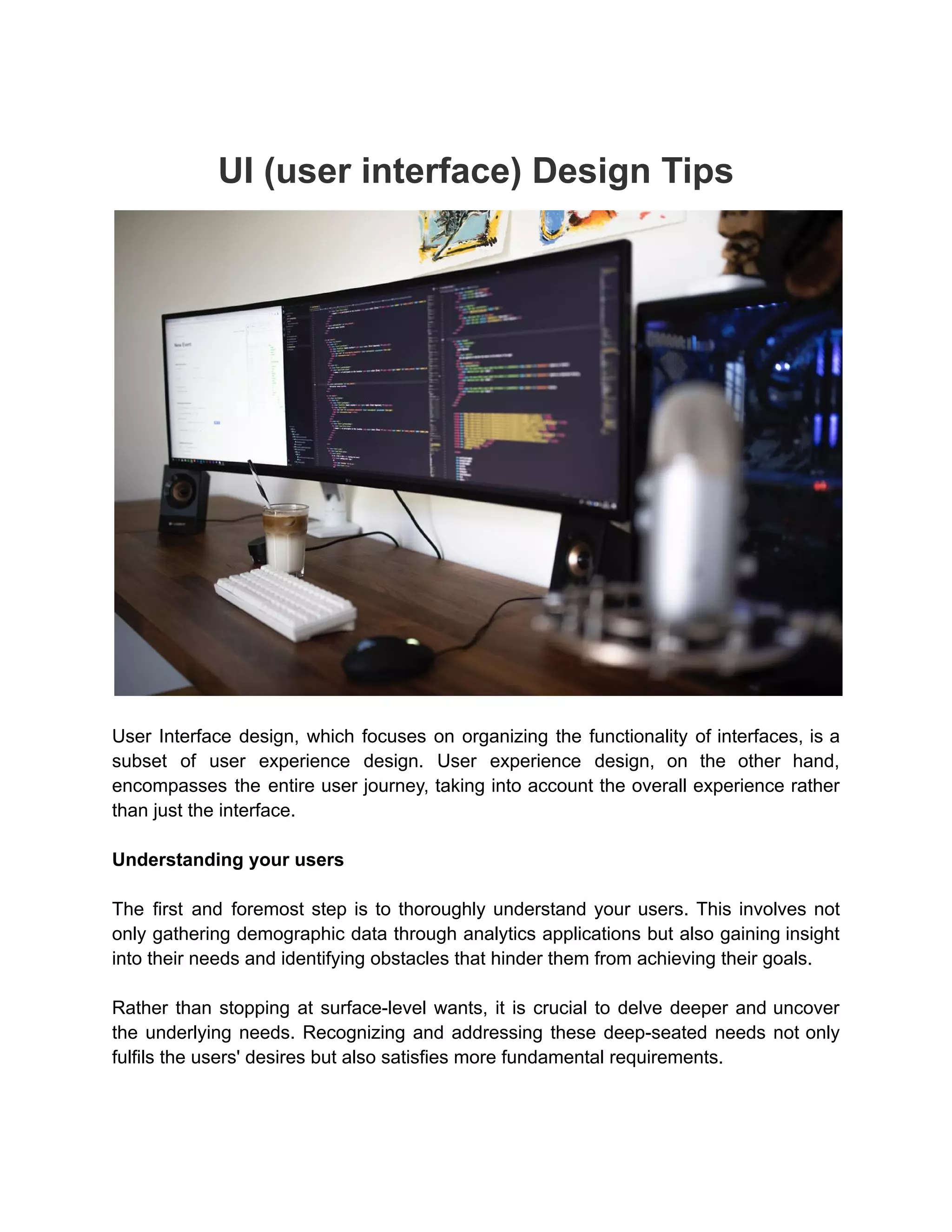 UI (user interface) Design Tips | PDF