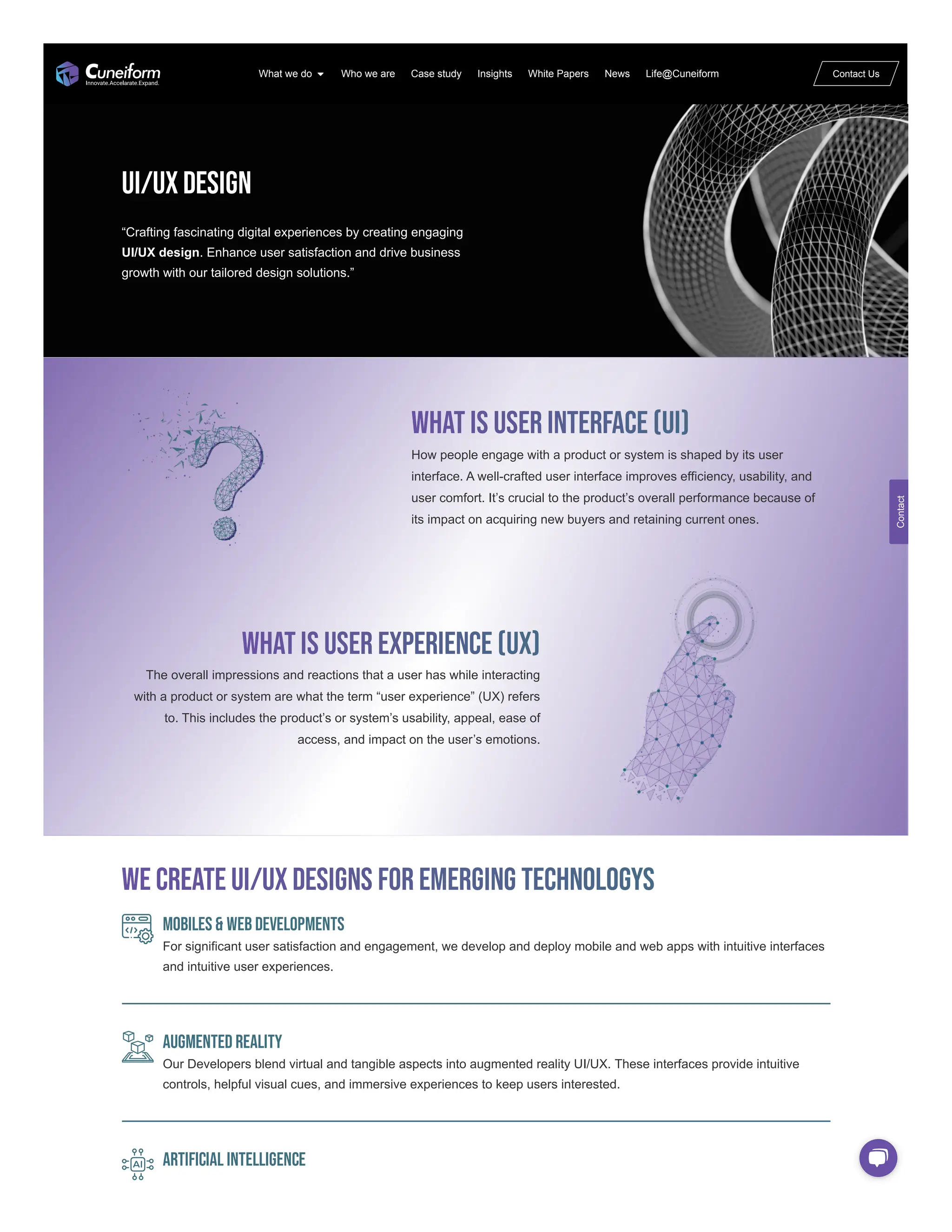 UIUX Design and Development Service - Cuneiform | PDF