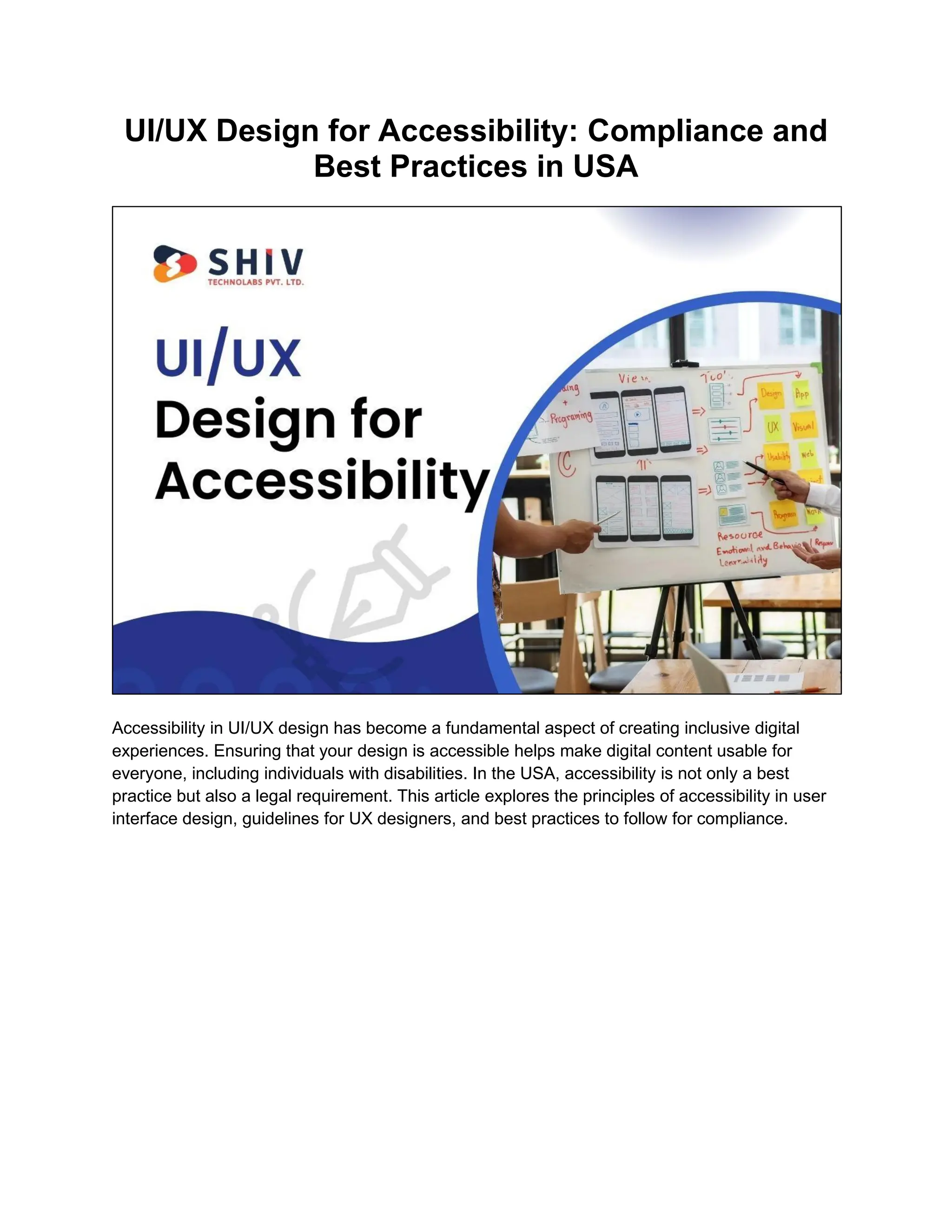USA’s Guide to Accessible UI/UX Design and Compliance | PDF