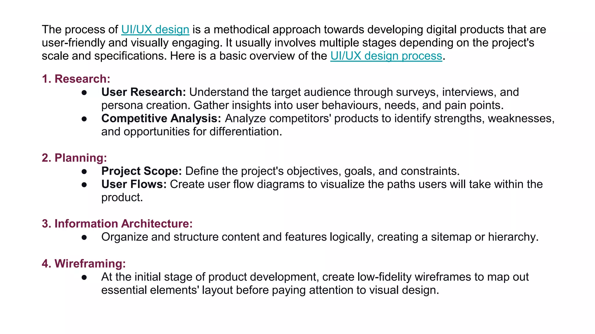 UI_UX Design Process_ A Comprehensive Overview | PPTX