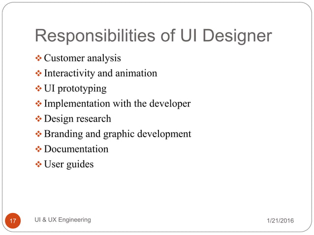 UI & UX Engineering | PPT