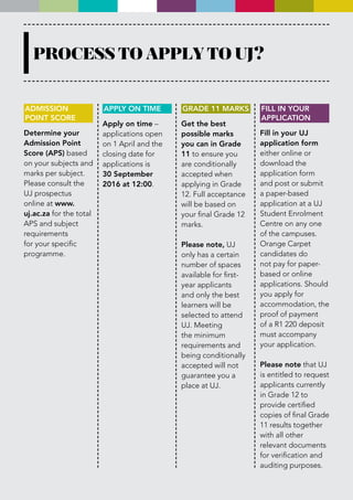 University of Johannesburg Orange Carpet Rewards Programme | PDF