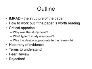 How To Read A Medical Paper: Part 1, Is This a Good Paper? | PPTX ...
