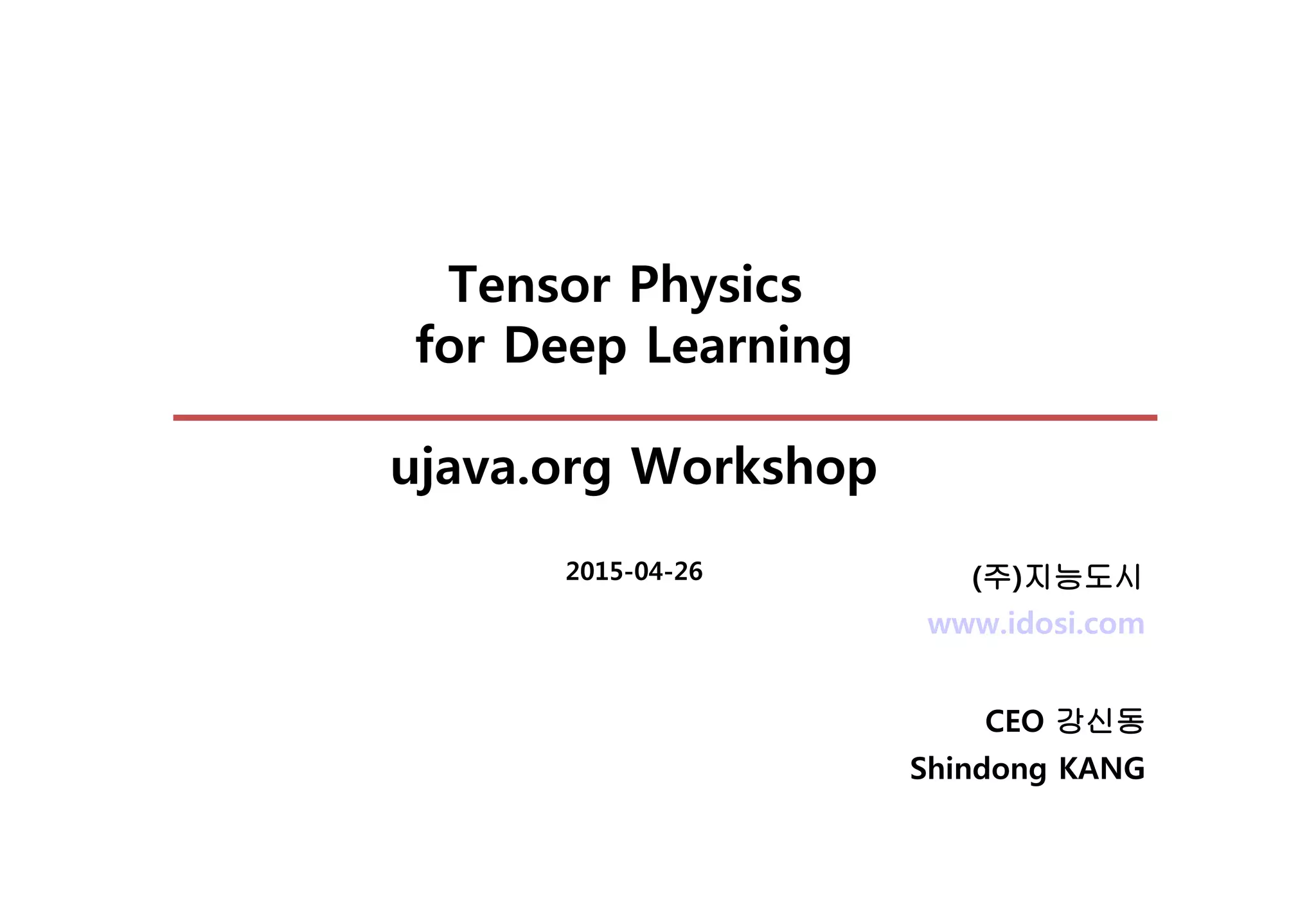 Tensor Physics for Deep Learning | PPT