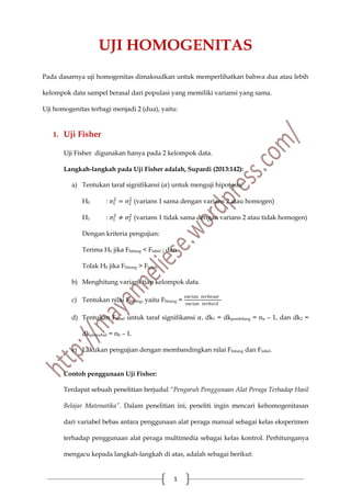 Uji homogenitas | PDF