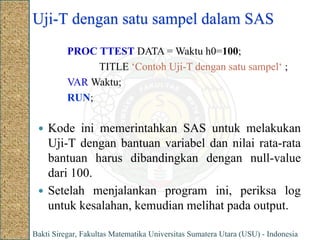 T tes menggunakan sas | PDF
