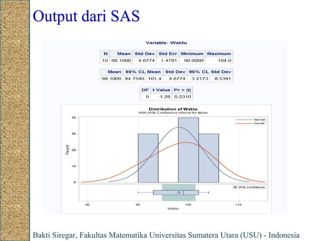 T tes menggunakan sas | PPT