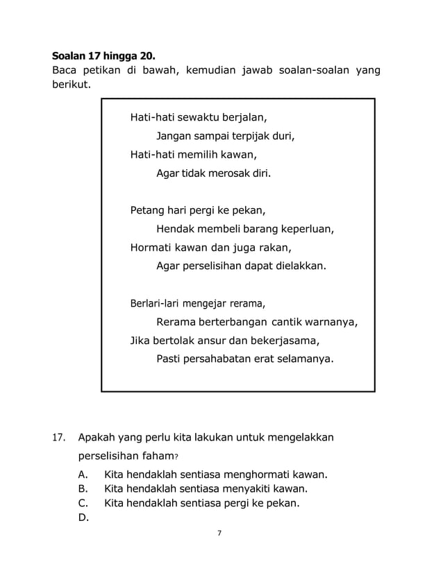 Ujian-Akhir-Tahun-KSSR-Tahun-2-Bahasa-Melayu-Pemahaman-Set1.docx