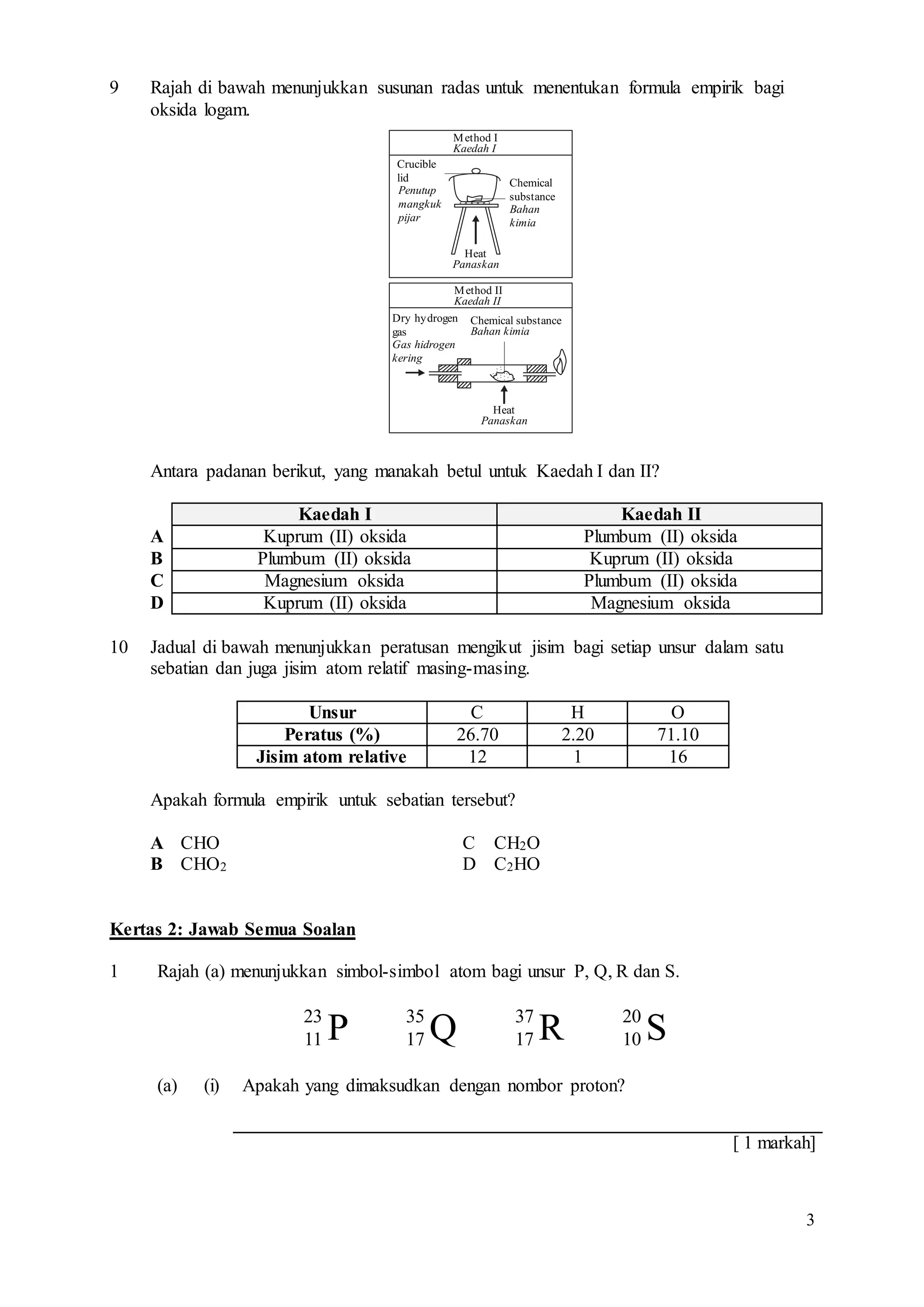 Ujian 1 kimia tingkatan 4 2016 | DOCX