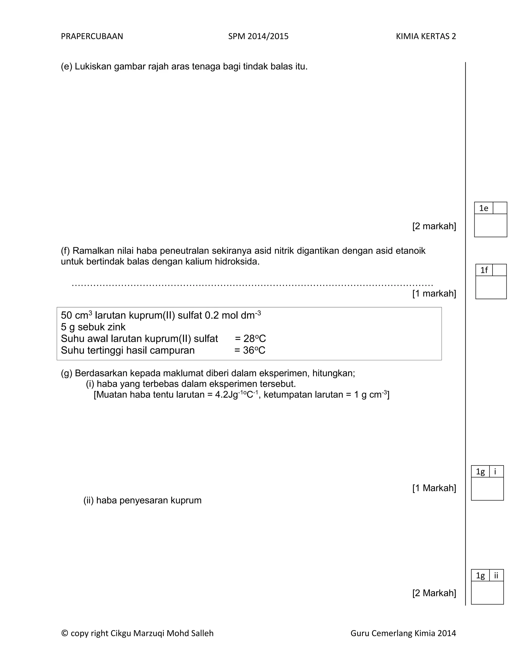 Latihan Kimia SPM | DOCX