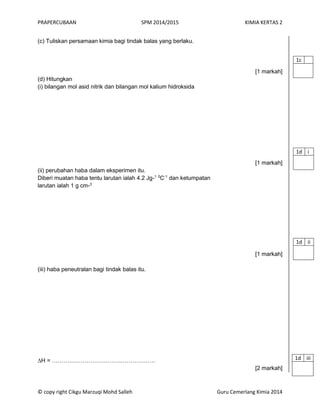 Latihan Kimia SPM | DOCX